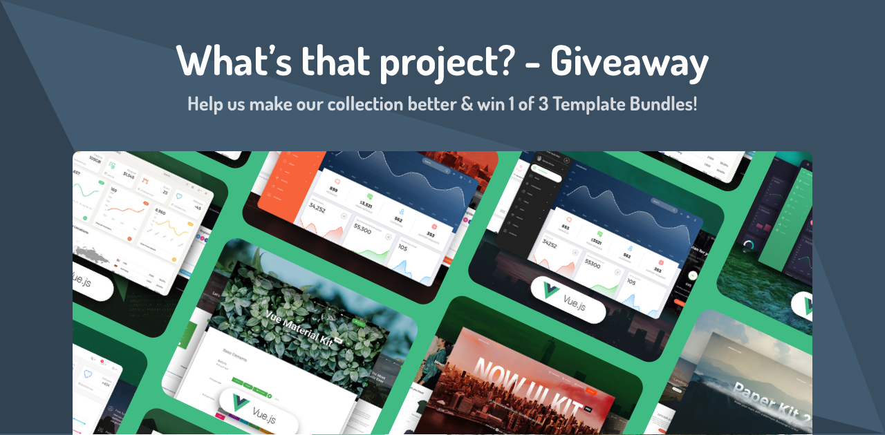 What's that project? - Template Bundle Giveaway - Made with Vue.js