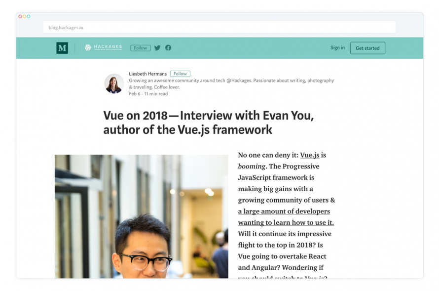 Vue on 2018 — Interview with Evan You, author of the Vue.js framework [via Hackages] - Made with ...