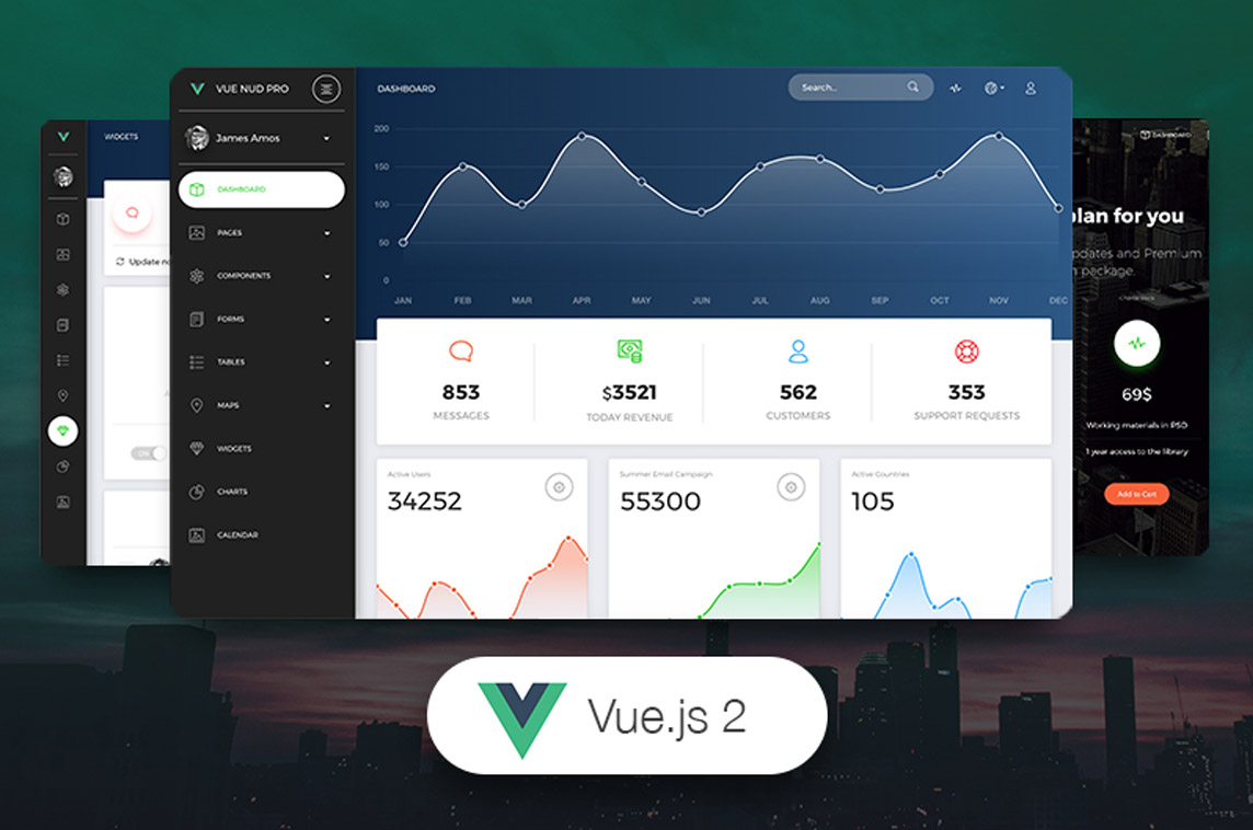 Vue Now UI Dashboard PRO Made With Vue js